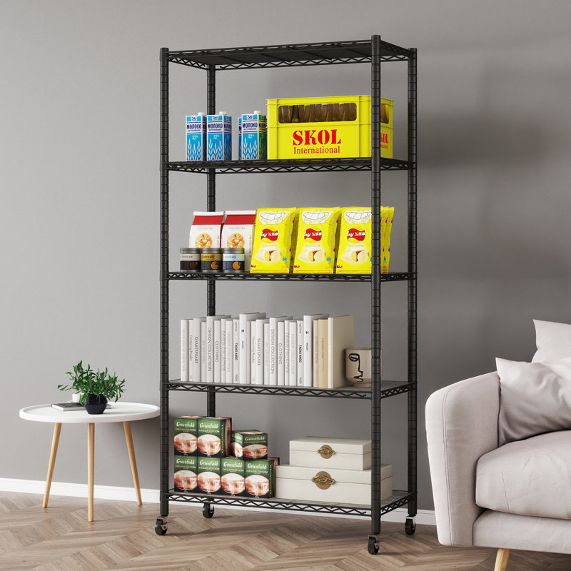 EFINE Ezra Heavy Duty Steel Wire Shelving Unit With Liners And Wheels By Efine | Wayfair